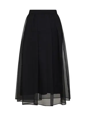 Brunello Cucinelli Pleated Midi Skirt