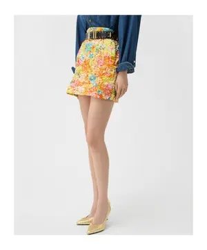 Versace Printed Silk Duchesse Mini Skirt