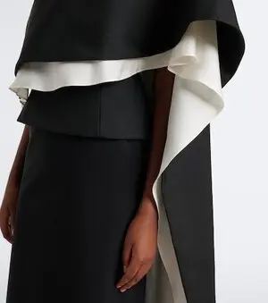 RÓHE One-shoulder Caped Wool-blend Top