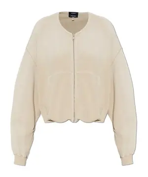 R13 Zip-up Hoodie With Pockets - Beige