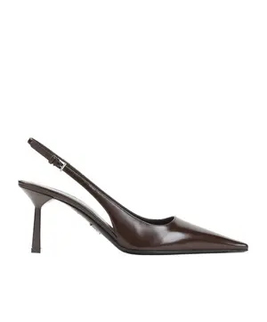Prada Pointed-toe Slingback Stiletto Heel Pumps - Brown