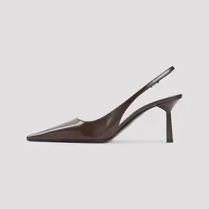 Prada Pointed-toe Slingback Stiletto Heel Pumps - Brown