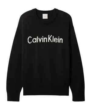 Calvin Klein Logo Graphic Relaxed Jumper - Black