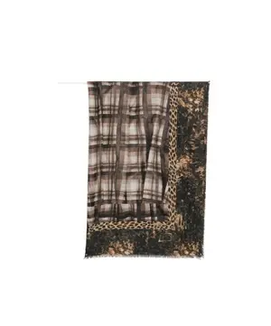 PIERRE-LOUIS MASCIA Check-print Leopard-pattern Scarf