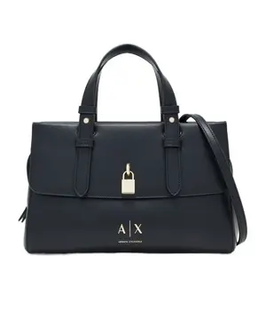 Armani Exchange Tote Shopping Bag With Coated Exterior - Black
