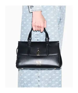 Armani Exchange Tote Shopping Bag With Coated Exterior