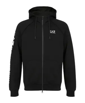 EA7 Hooded Zip-up Sweatshirt - Black