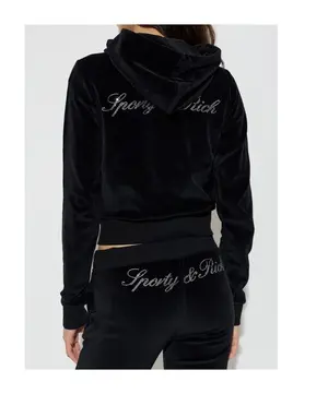 SPORTY  RICH Long-sleeve Hooded Sweatshirt