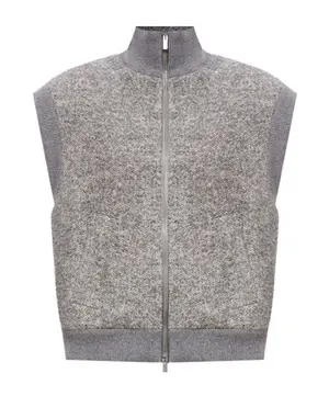 Peserico Sequined Zip-up Gilet - Gray