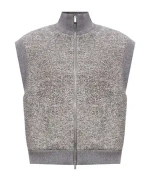 Peserico Sequined Zip-up Gilet - Gray