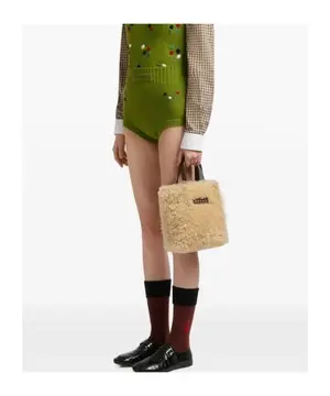Marni Museo Soft Shearling Leather Tote Bag