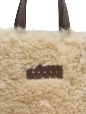 Marni Museo Soft Shearling Leather Tote Bag