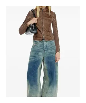 DIESEL® Biker Jacket With Rib-knit Inserts