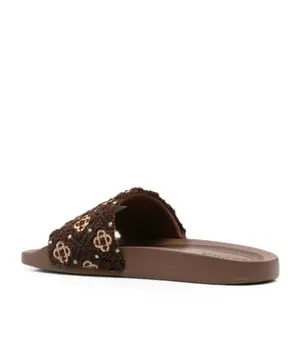 Casablanca Monogram-embroidered Terry-cloth Slippers