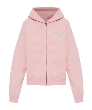 SPORTY  RICH Long-sleeve Hooded Sweatshirt - Pink