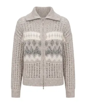 Peserico Sequin Embellished Zip-up Cardigan - No