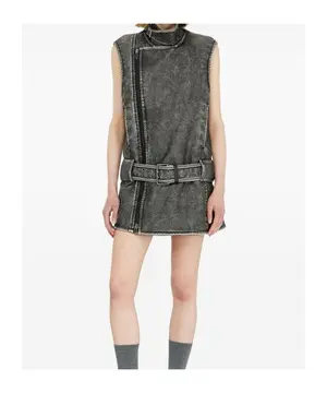DIESEL® Biker-style Mini Dress With Belt