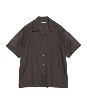 Nanamica Open Collar Panama Short-sleeve Shirt - Black