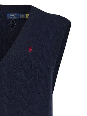 Polo Ralph Lauren Sleeveless V-neck Cable Knit Top