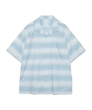 Nanamica Open Collar Pique Short-sleeve Shirt - Blue
