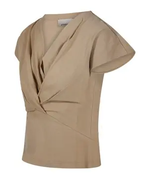 Isabel Marant Étoile Cotton-jersey Draped T-shirt - Beige