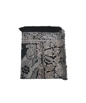 PIERRE-LOUIS MASCIA Floral-print Fringed Scarf - Black