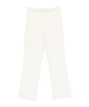 Elisabetta Franchi Cropped Logo Plaque Trousers - Beige