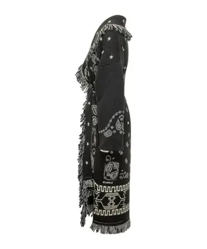 Alanui Bandana Jacquard Fringed Coat
