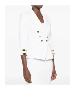 Elisabetta Franchi Double-breasted Three-quarter Sleeve Jacket