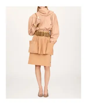 Chloé Layered Knee-length Skirt In Cotton Poplin
