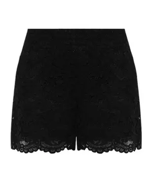 ANINE BING Elastic Waistband Lace Shorts - Black