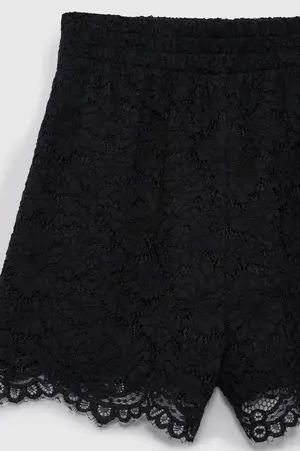 ANINE BING Elastic Waistband Lace Shorts