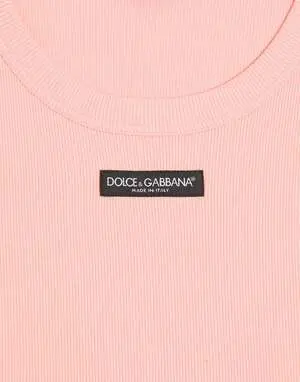 Dolce & Gabbana Cotton Cropped Tank Top With Logo