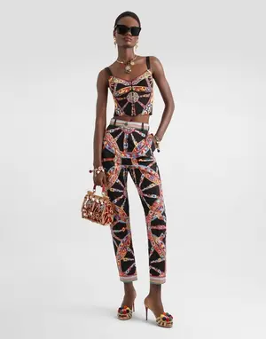 Dolce & Gabbana Carretto-print Charmeuse Top