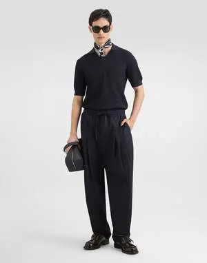 Dolce & Gabbana Silk Polo Shirt With Micro-stitch Detailing