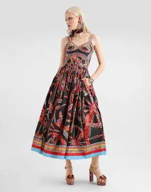 Dolce & Gabbana Carretto-print Poplin Dress