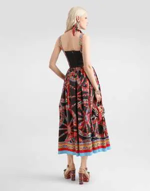Dolce & Gabbana Carretto-print Poplin Dress