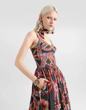Dolce & Gabbana Carretto-print Poplin Dress