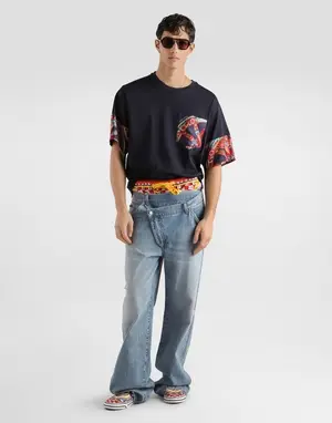 Dolce & Gabbana Carretto-print Linen Bermuda