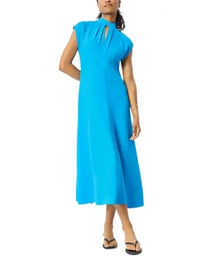 Whistles Twist Neck Midi Dress - Blue
