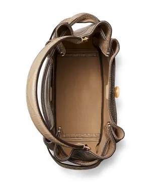 Tory Burch Romy Croc Embossed Leather Bucket Bag