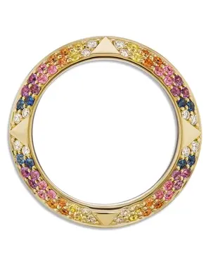 Harwell Godfrey 18k Yellow Rainbow Sapphire And Diamond Band