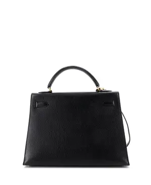 Hermès Kelly 32 Handbag Black Ardennes With Gold Hardware
