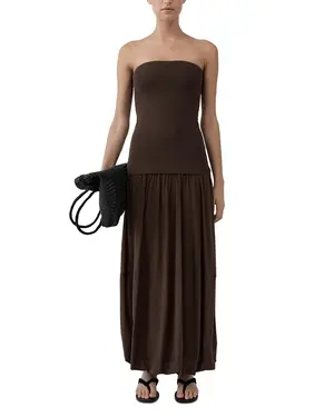 ST. AGNI Strapless Balloon Hem Dress