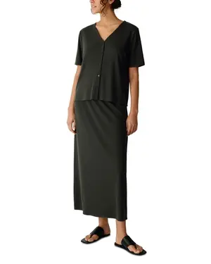 Eileen Fisher V Neck Midi Dress