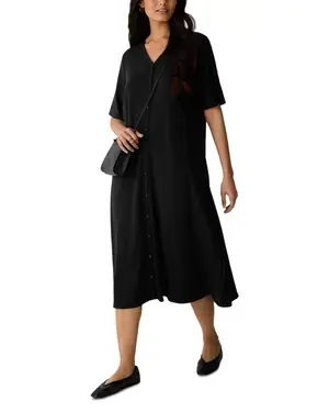 Eileen Fisher V Neck Midi Dress
