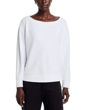 Eileen Fisher Boat Neck Sweatshirt - White