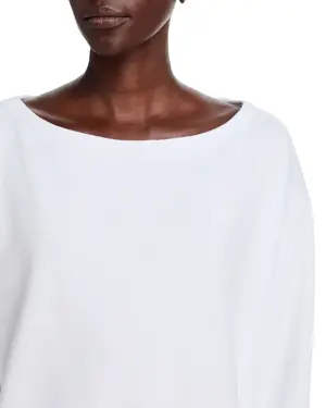 Eileen Fisher Boat Neck Sweatshirt - White