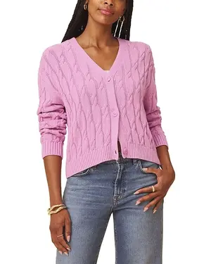 Splendid Rubi Cable Knit Cardigan Sweater - Blush