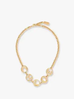 Chloé Brass Script Necklace - Gold